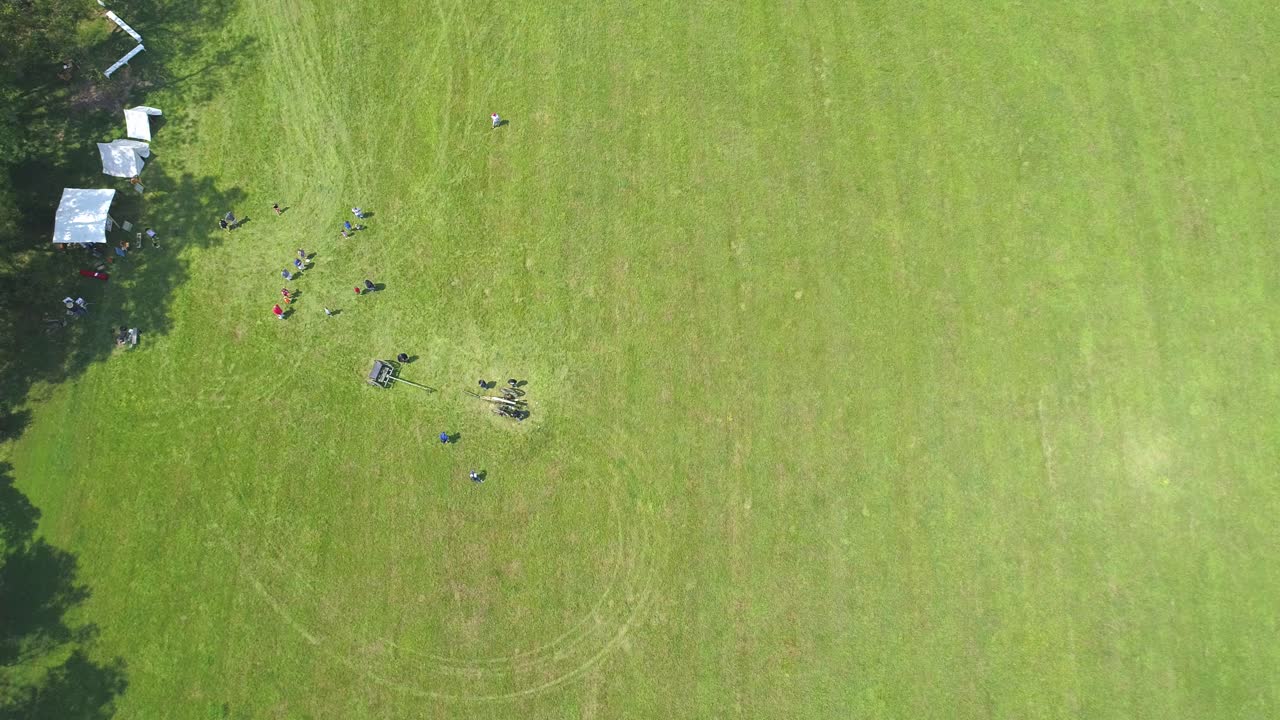 An Aerial View Of A Civil War Cannon Being Made Ready To Fire At A ...