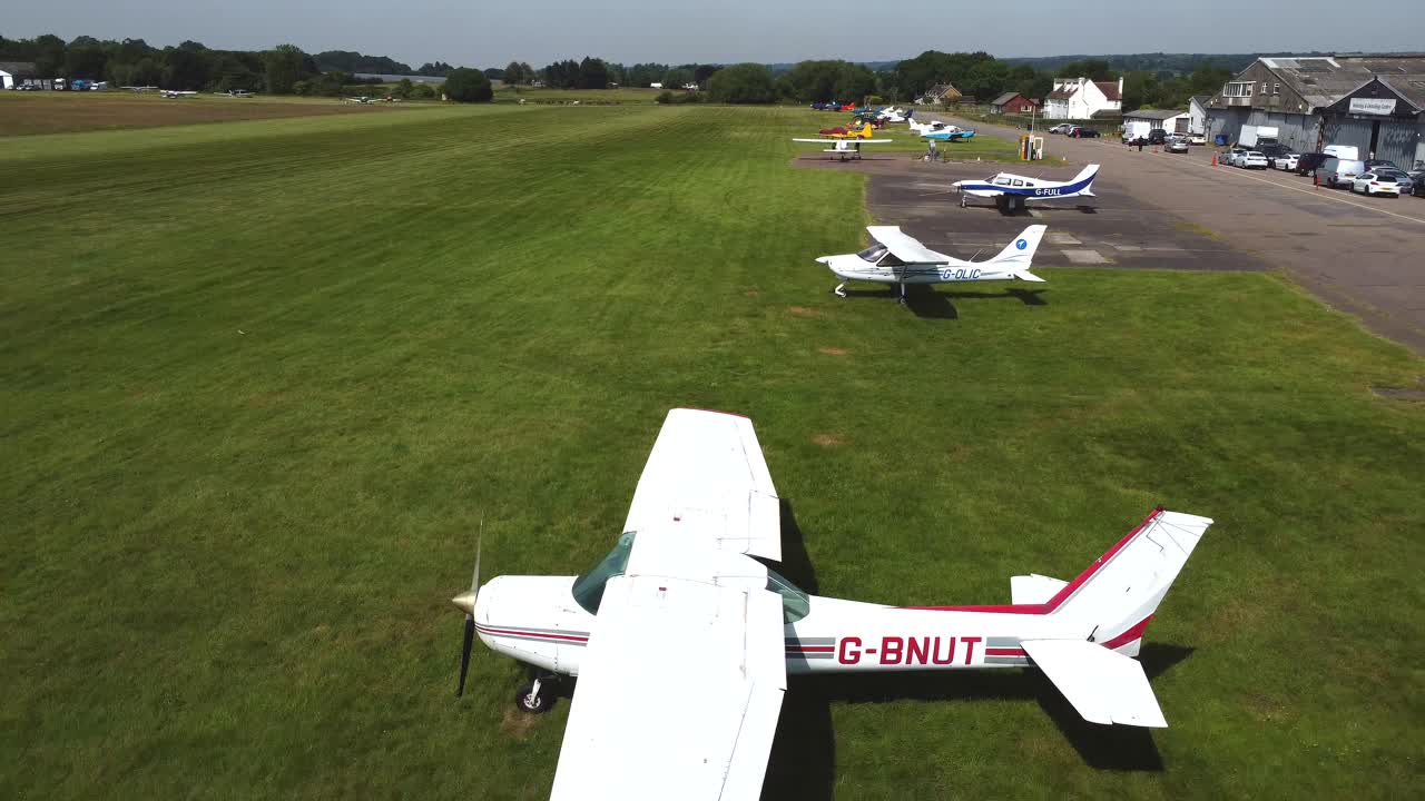 Premium stock video - Low level aerial view of high wing aircraft on ...