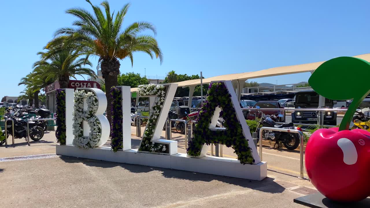 Ibiza Flower Sign At The Ibiza International Airport With Big Pacha Red ...