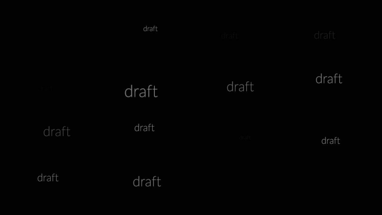 Premium stock video - Dynamic watermark overlay, draft text on black ...