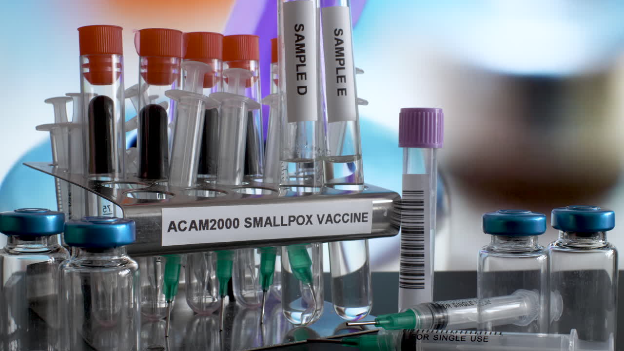 ACAM2000 Smallpox Vaccine Samples Being Placed Into Test Tube Rack Free ...