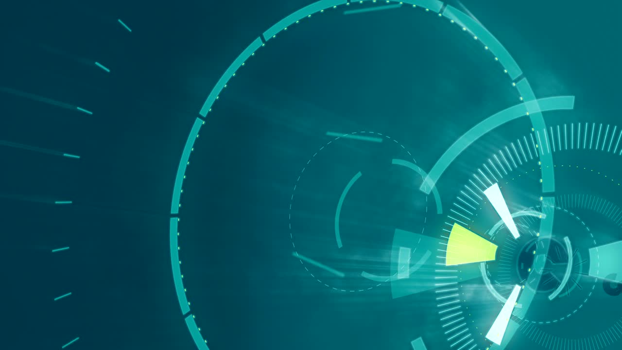 Blue abstract round animation, hi-tech background with circles ...