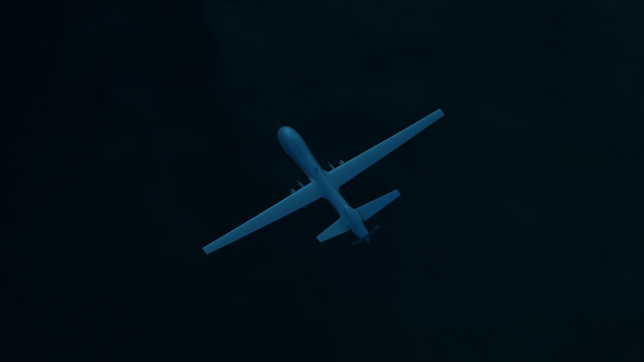 Premium stock video - Military predator drone flying at night. this ...