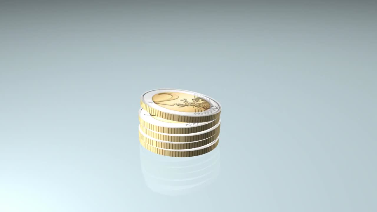 Premium stock video - Euro coins falling