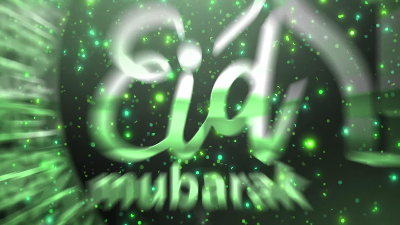 Premium stock video - Animation of eidi text overflowing spots falling ...