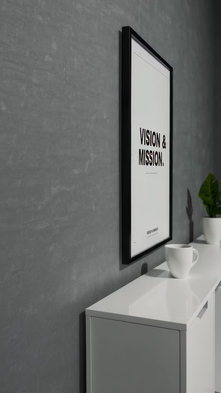 Wall Decor with Vision & Mission Poster | Premium Stock Video Footage