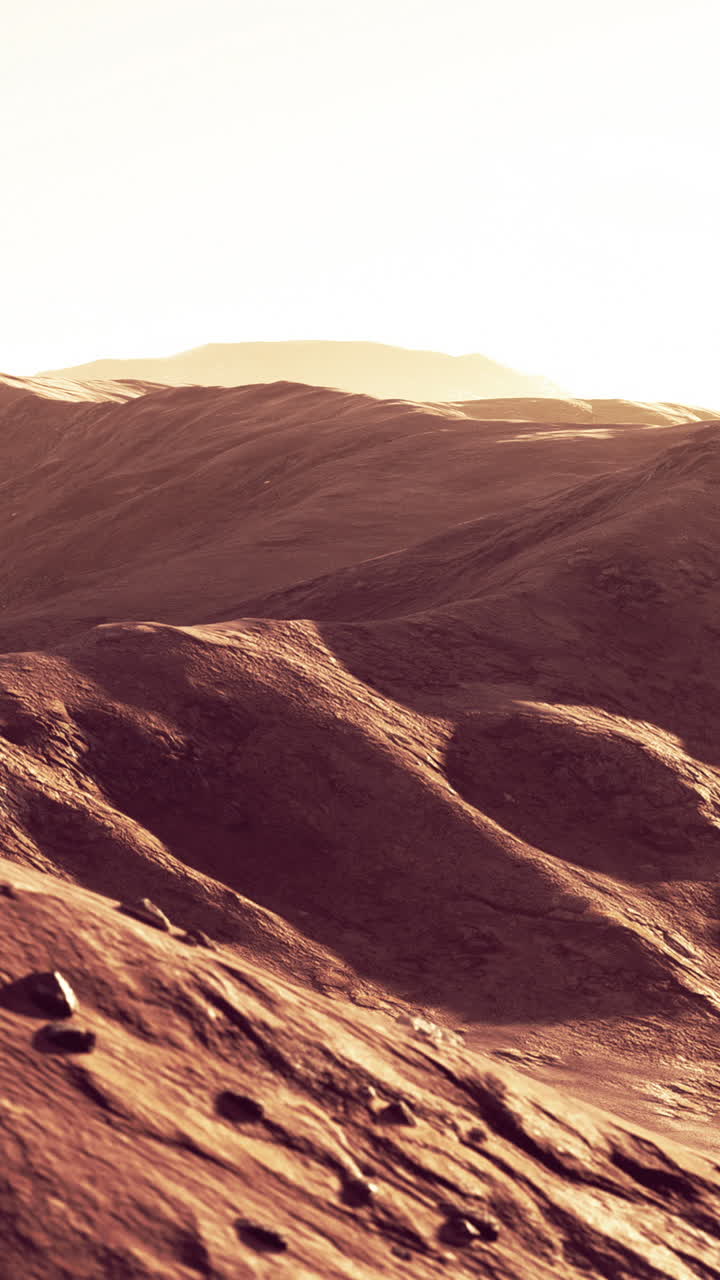 Premium stock video - A landscape view of a barren red desert with ...