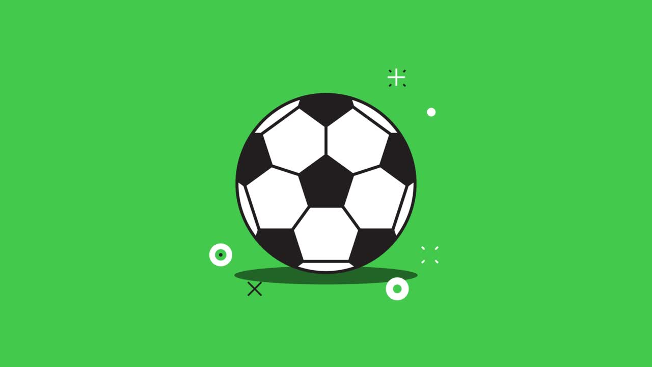 Simple animation with rolling European Football (Soccer) ball in flat ...