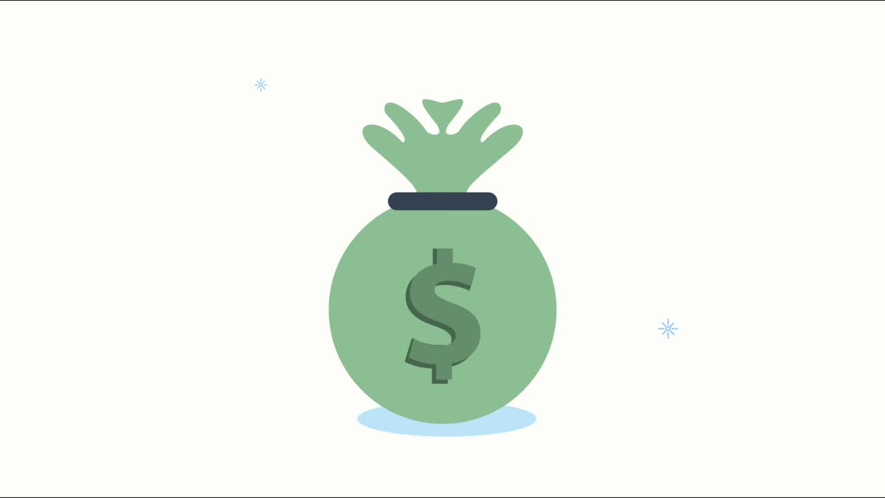 Financial and economy animation with money bag | Premium Stock Video ...