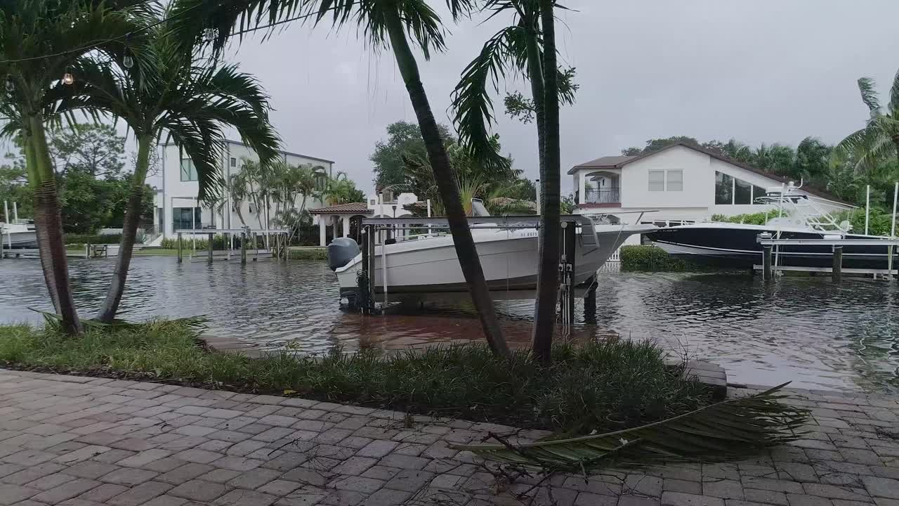 Premium stock video - 4k drone video of flooding caused by storm surge ...