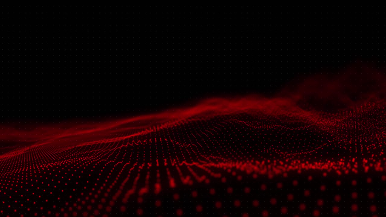 Premium stock video - Animation of circles and dots forming dynamic waves over black background