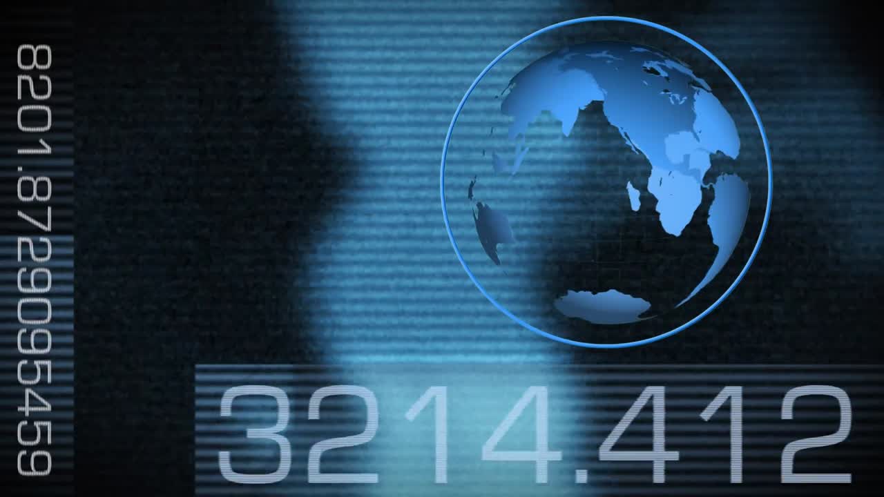 Rotating Globe And Data Numbers Free Stock Video Footage Download Clips