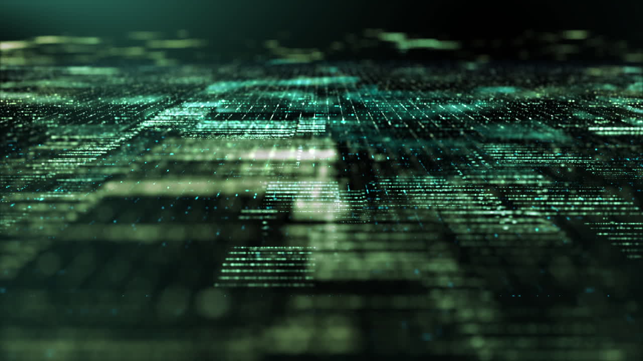 Advance Matrix Grid Particles Digitally Generated Image De-focus Cyber ...