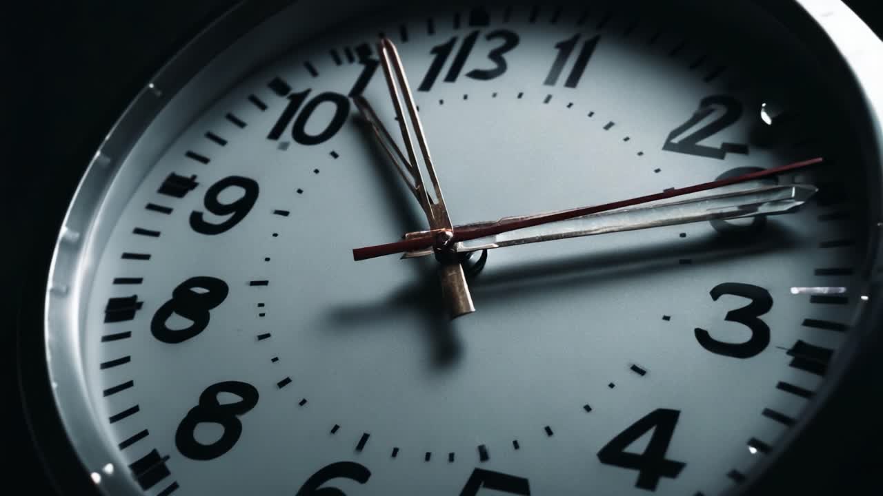 An Observation of Time in Motion: A Close-Up View of a Clock's Face ...