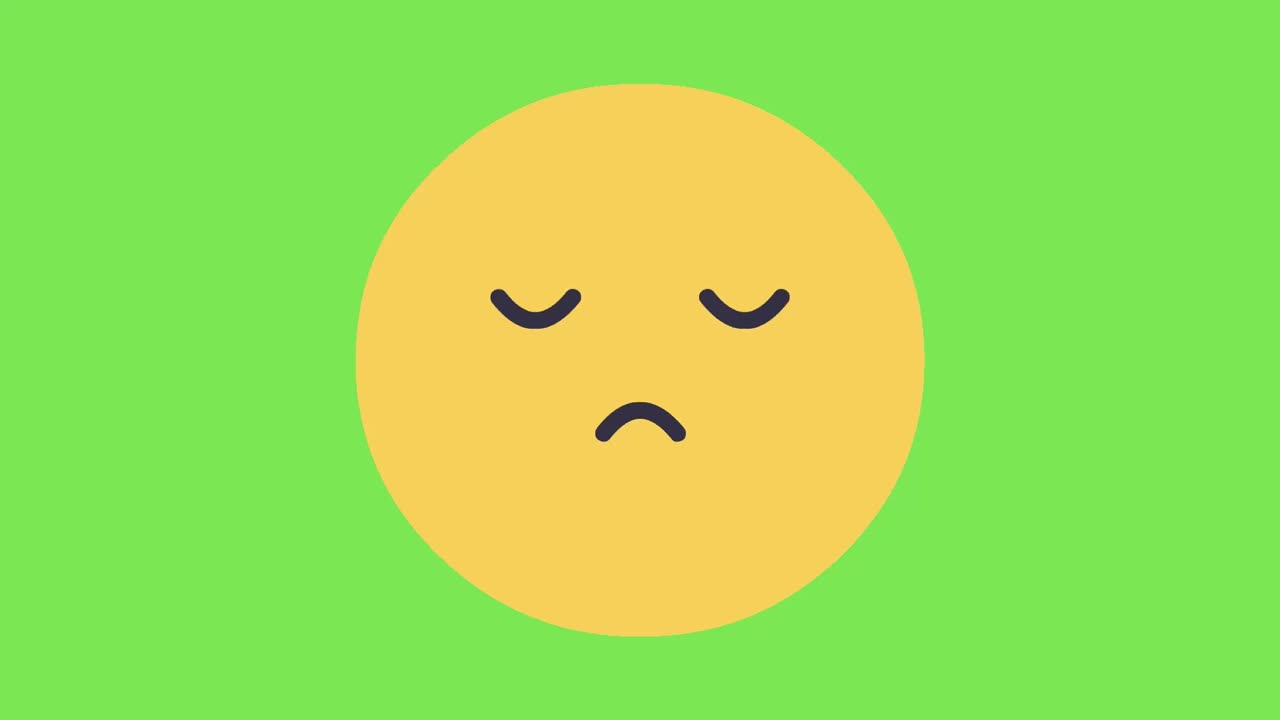 Crying Emoji Sad Emoticon Green Screen 4K Free Stock Video Footage ...