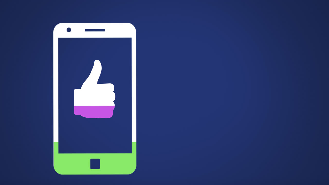 Premium stock video - Thumb up shape on smartphone screen filling up ...