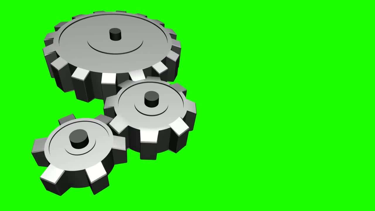 Premium stock video - Looped animation of 3d cogs turning on green ...