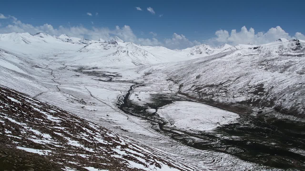 Premium stock video - Snowy peak of babusar pass on the junction of kpk ...