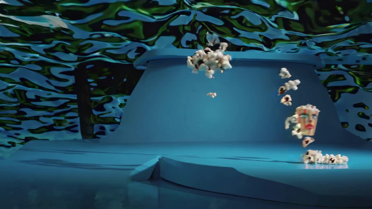 Popcorn Underwater Scene | Premium Stock Video Footage