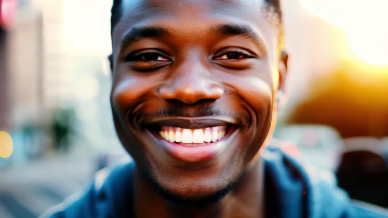 Premium stock video - Portrait of a smiling black man