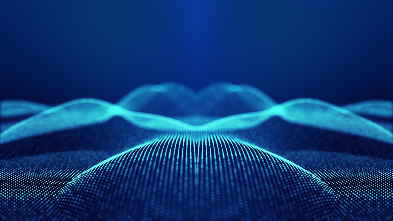 Sci-fi abstract theme with particle mirror waves. 4k looped abstract ...