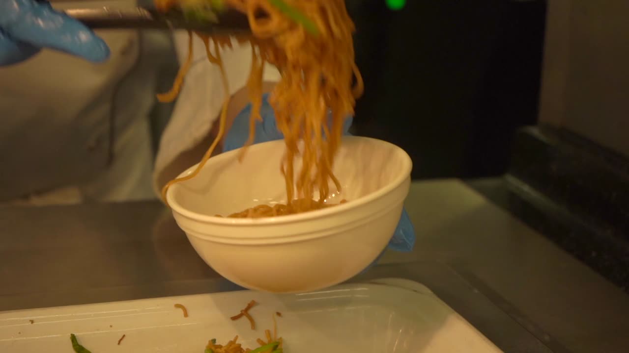 Premium stock video - Chinese continental food buffet oriental grill ...