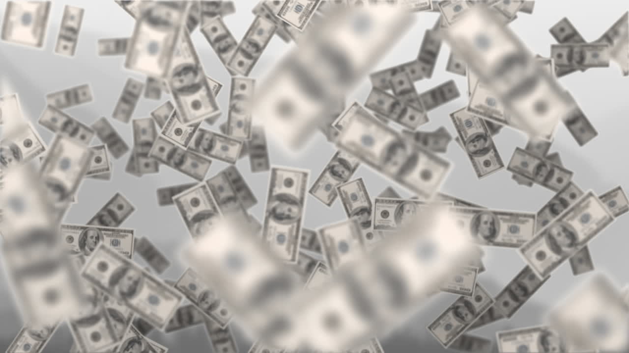 Premium stock video - Animation of american dollar bills floating over ...