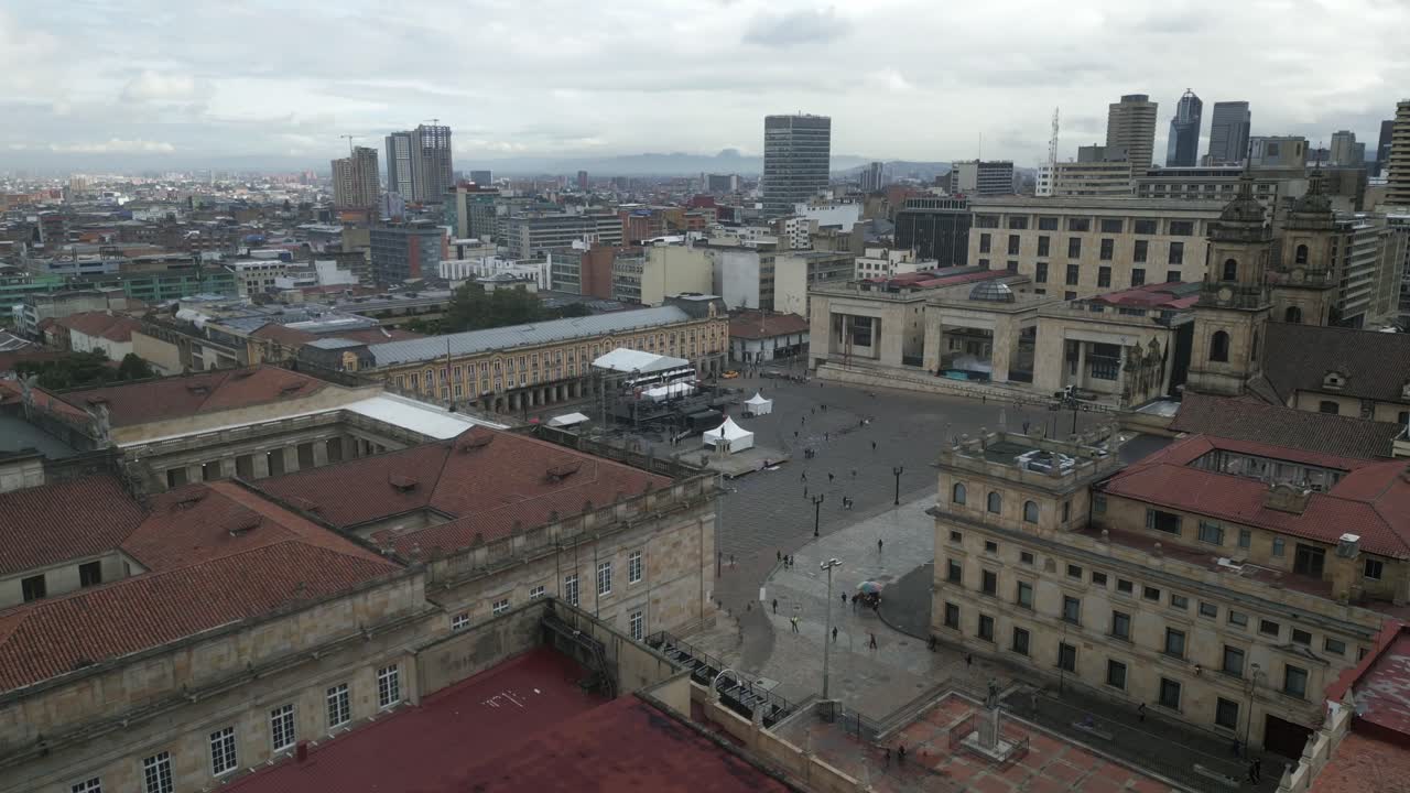 Premium stock video - Established aerial of bogota main square ...