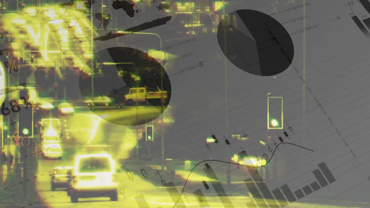 Premium stock video - Road traffic, statistics and graphs