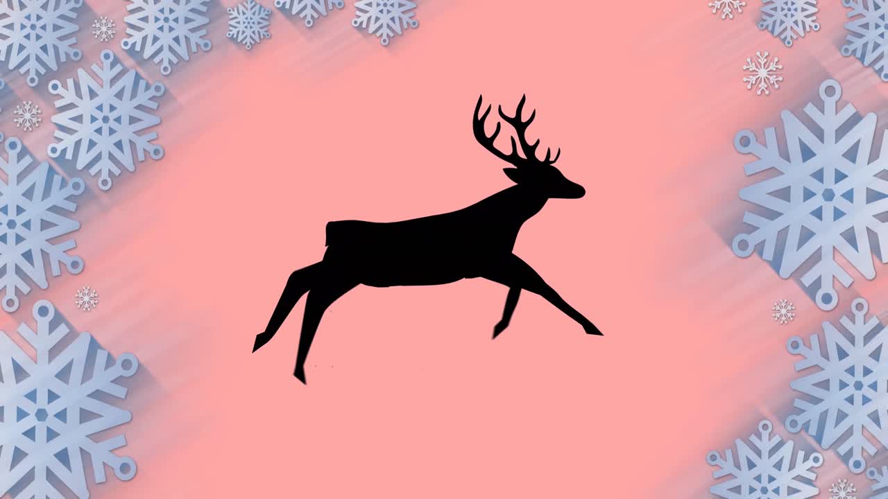 animation of reindeer over snow falling | freepik