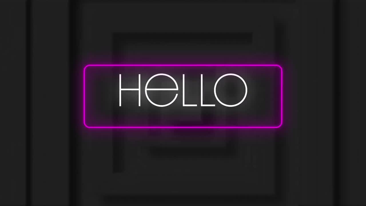 Animation of hello text on black background | Premium Stock Video Footage
