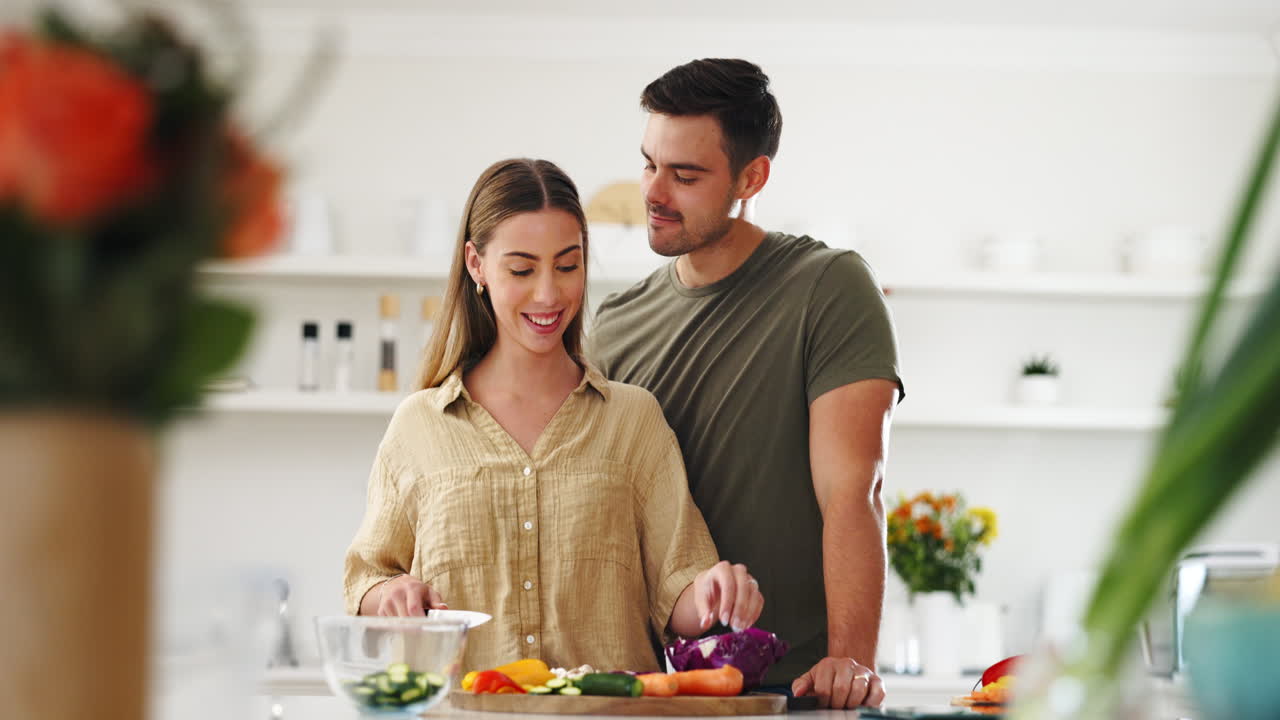 Kiss, Love And Couple In The Kitchen Cooking Free Stock Video Footage ...