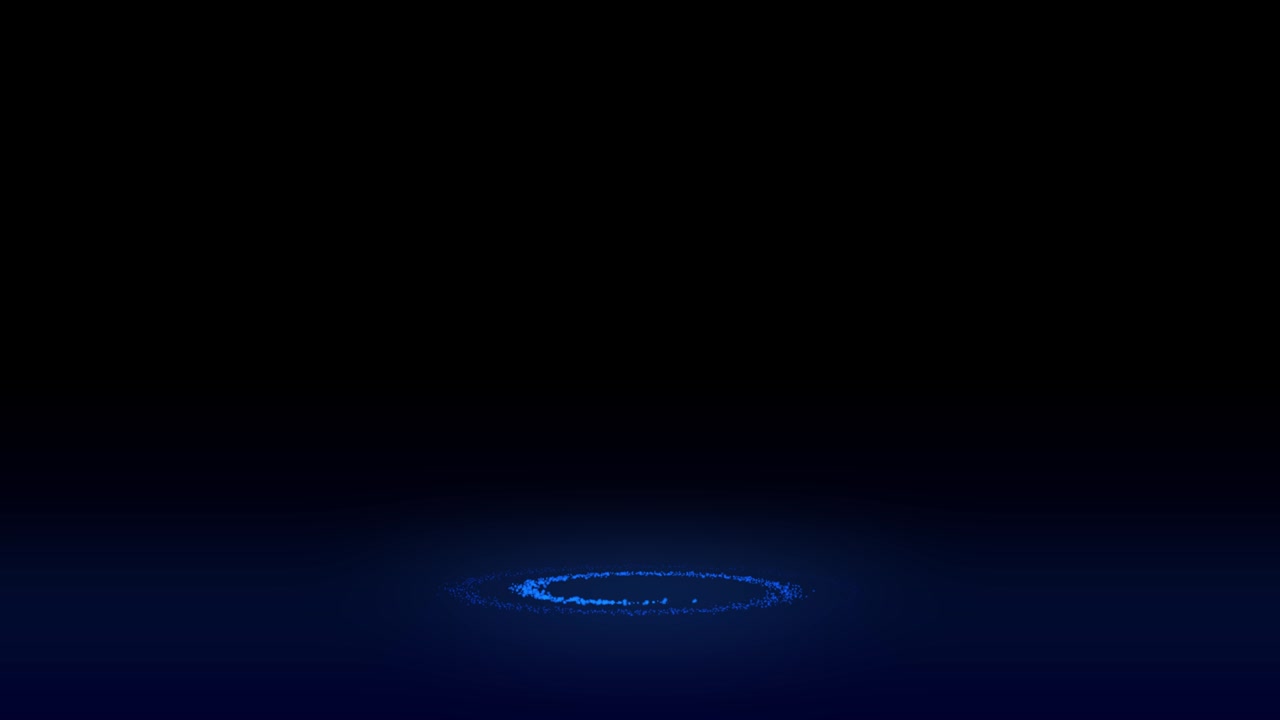 Animation about glowing particles. the blue particles form a circle and ...