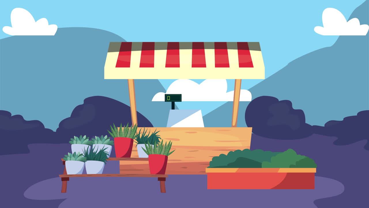 Outdoor plant stall | วิดีโอสต็อกแบบ พรีเมี่ยม