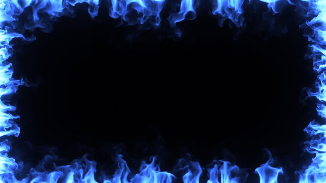 Blue flame border Premium Stock Video Footage