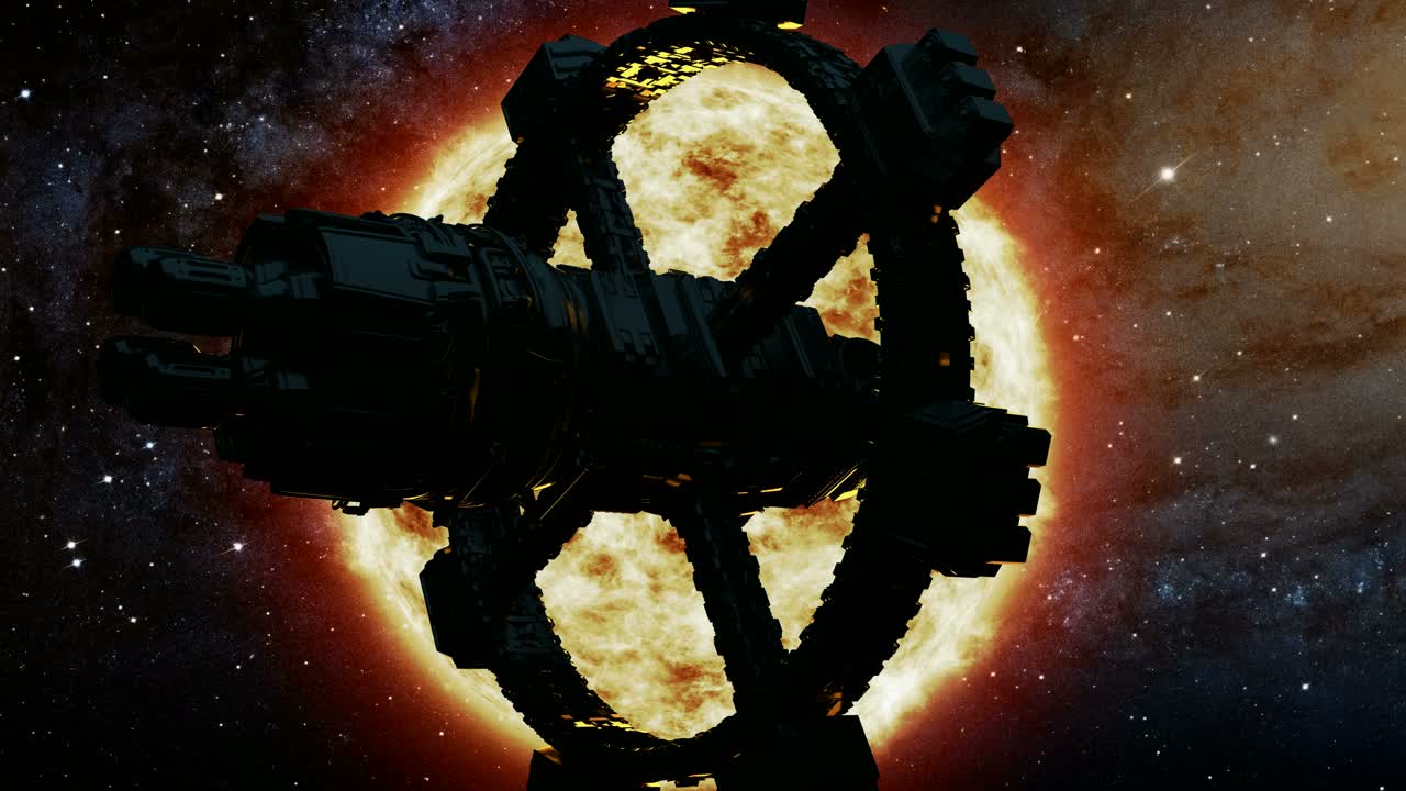 Space Ship and Sun Star | Premium Stock Video Footage