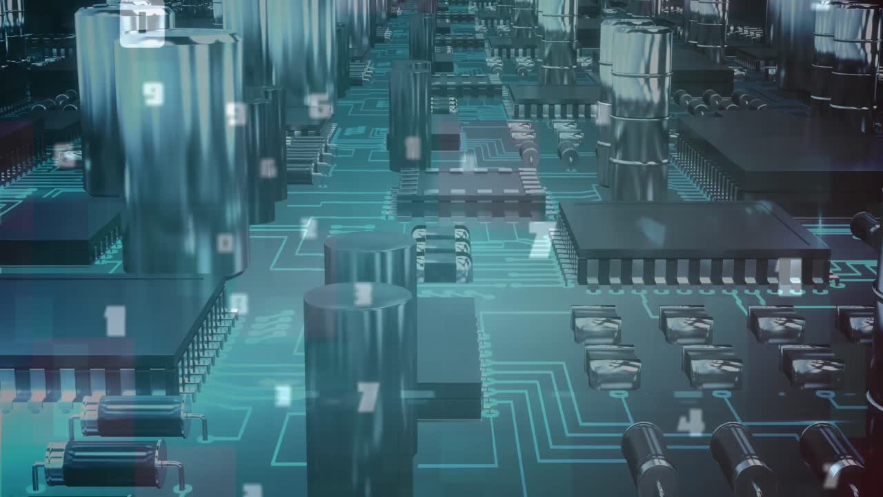 Animation of numbers changing over computer processor | Premium Stock ...
