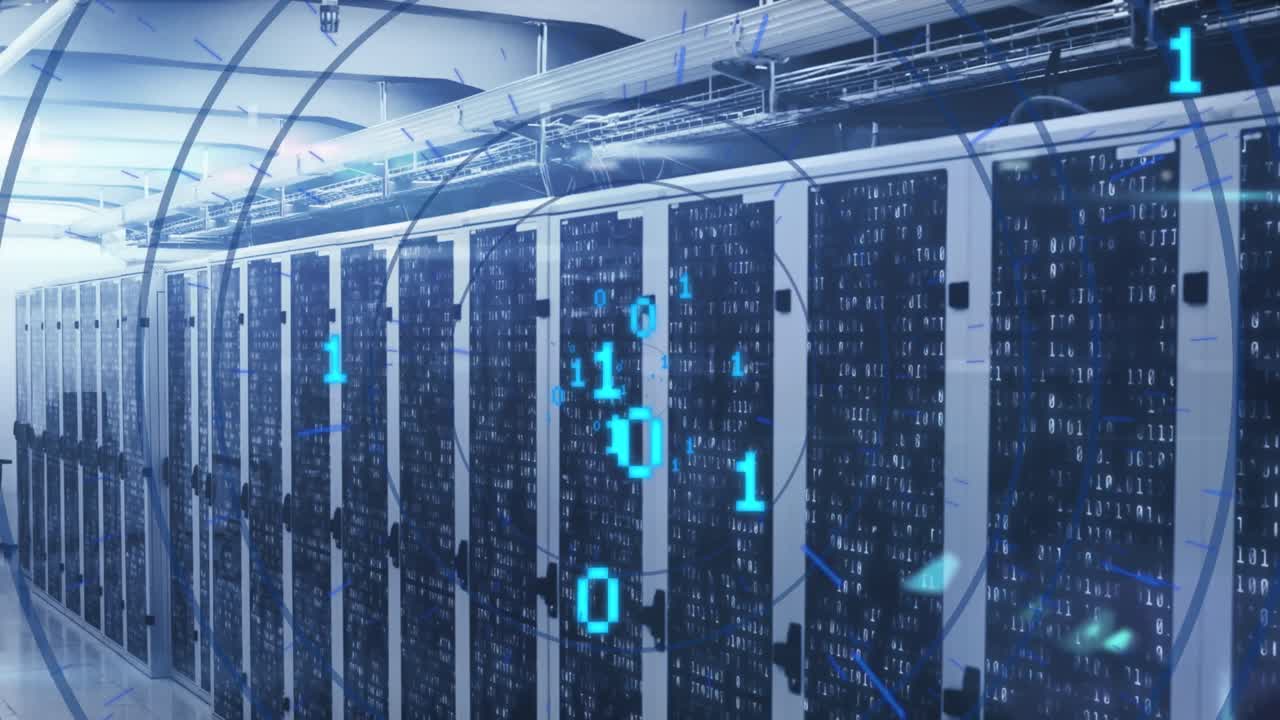 Premium stock video - Animation of looping binary codes in circular ...