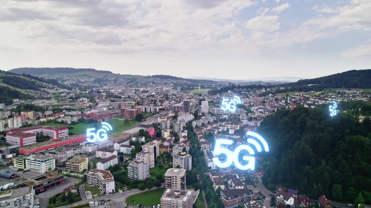 Visual representation roll out spread of telecom 5g network coverage in ...