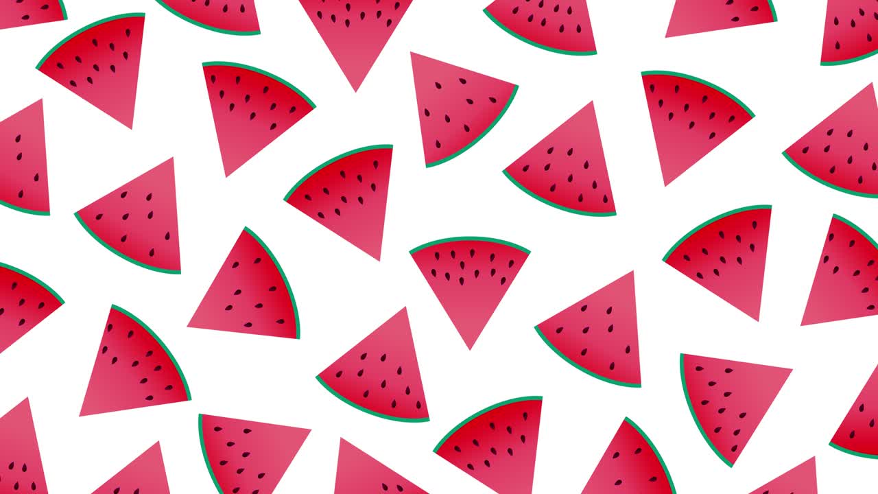 Slice of watermelon looped rotation. Watermelon with seeds motion ...