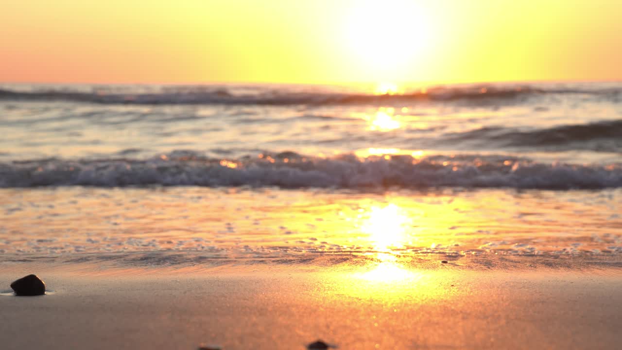 Slider shot of sunset over the northern sea Premium Stock Video Footage