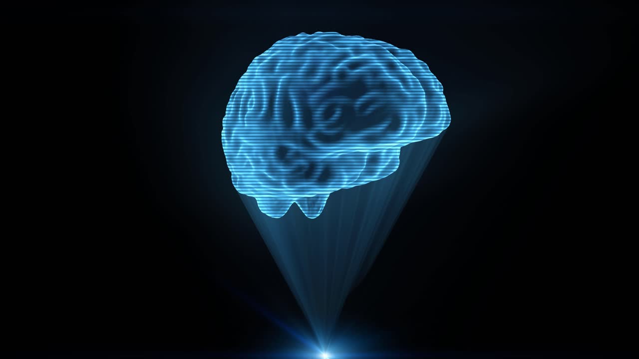 Premium stock video - Brain hologram holographic projection projector ...