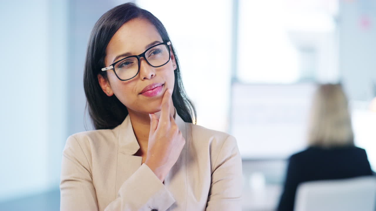 Premium stock video - She's thinking things through