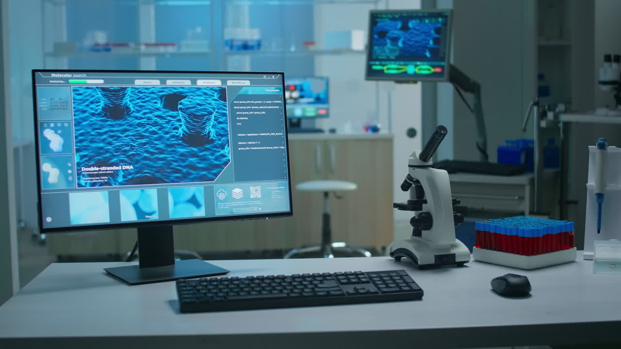 Interior of modern science laboratory with no people | Premium Stock ...