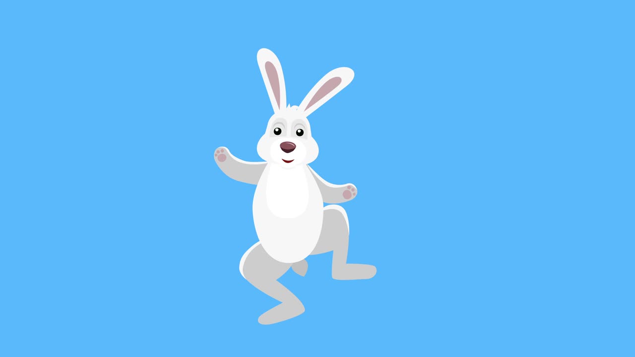 Cartoon Little Bunny Flat Character Music Dance Animation Includes ...