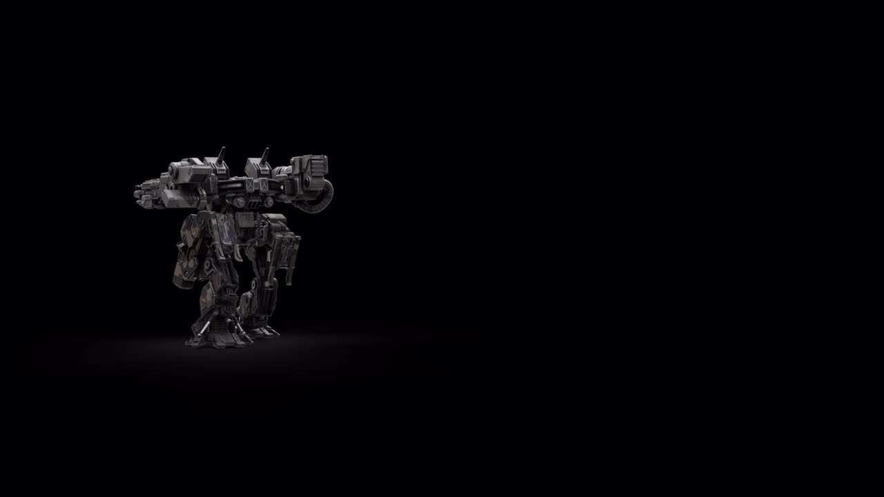 Robot Warrior 3d Model, Futuristic Machine Rendering Animation, Walking ...