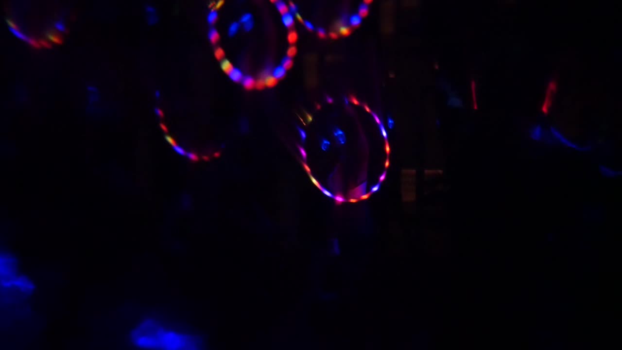 Hula hooper at rave refracted 4k Premium Stock Video Footage