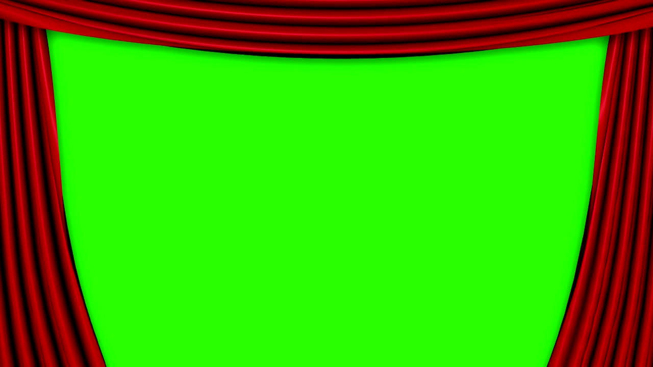 High quality animation perfectly red curtain opening movement ...