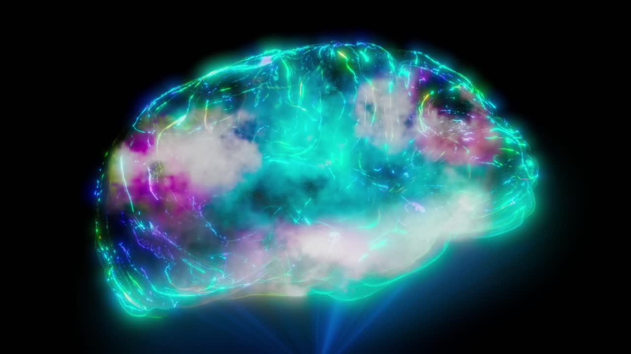 Vivid Particle Lines Visualizing Brain Activity, Synapse Processing And ...