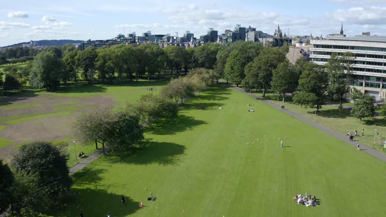 Premium stock video - An aerial shot moving across the meadows in ...